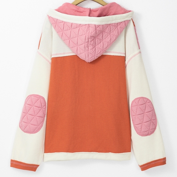 sunsetandshores | Tops | L7 Coral Quilted Textured Patchwork Loose Fit ...